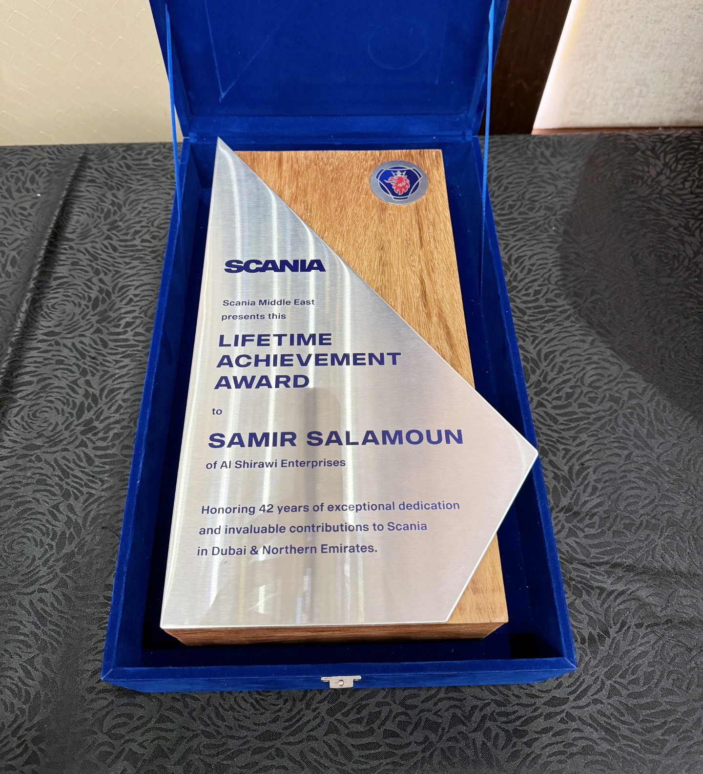 Honoring Samir Salamoun of Al Shirawi Enterprises | Scania Middle East ...