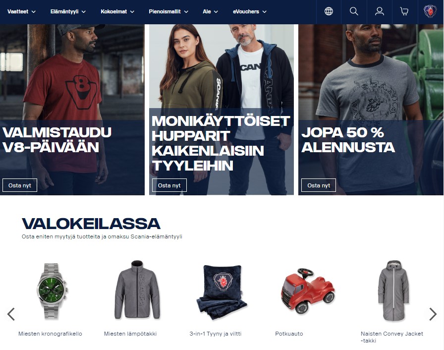 Scanian lifestyle-verkkokauppa on uudistunut | Scania Suomi