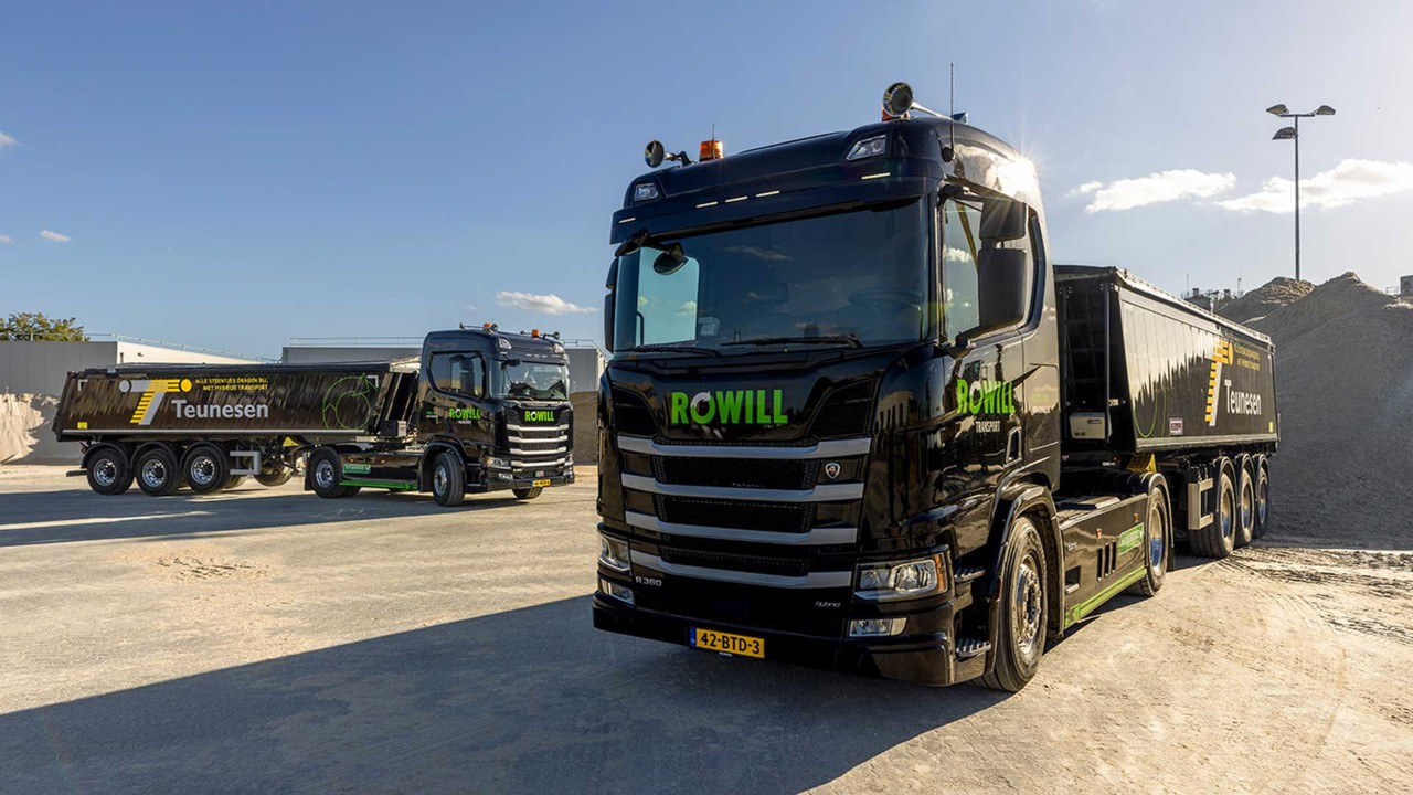 Rowill Transport gaat zand en grint vervoeren met Scania Hybride